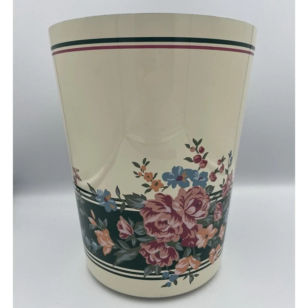 Croscill | Accents | Vintage Croscill Floral Wastebasket Durable ...